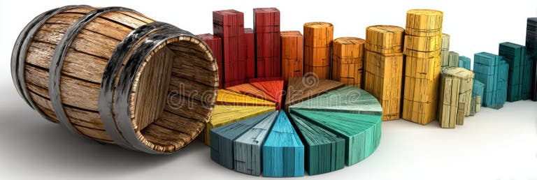 Energy Distribution Represented by Barrel Morphing into Pie Chart with ...