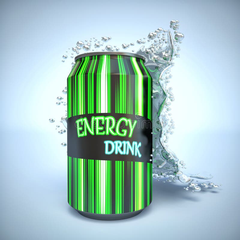 Energy Drink with Splash stock illustration. Illustration of lemonade ...