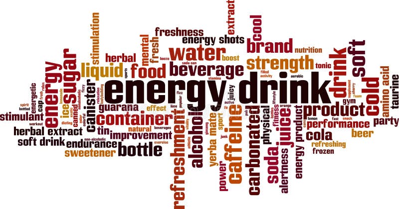 Energy drink word cloud stock vector. Illustration of drink - 181083947