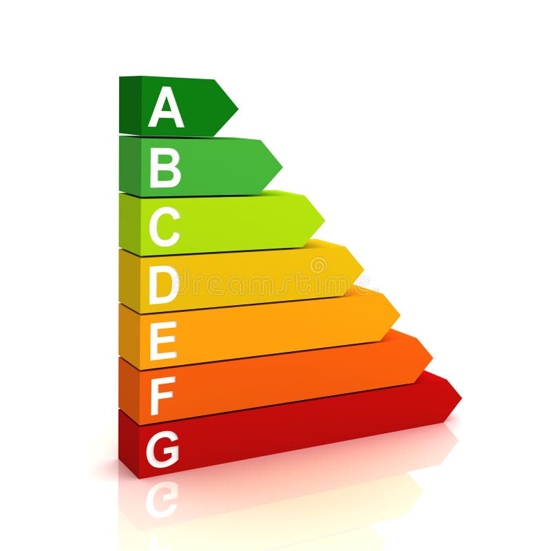 Energy Efficiency Bar Chart Concept 3d Illustration Stock Illustration ...