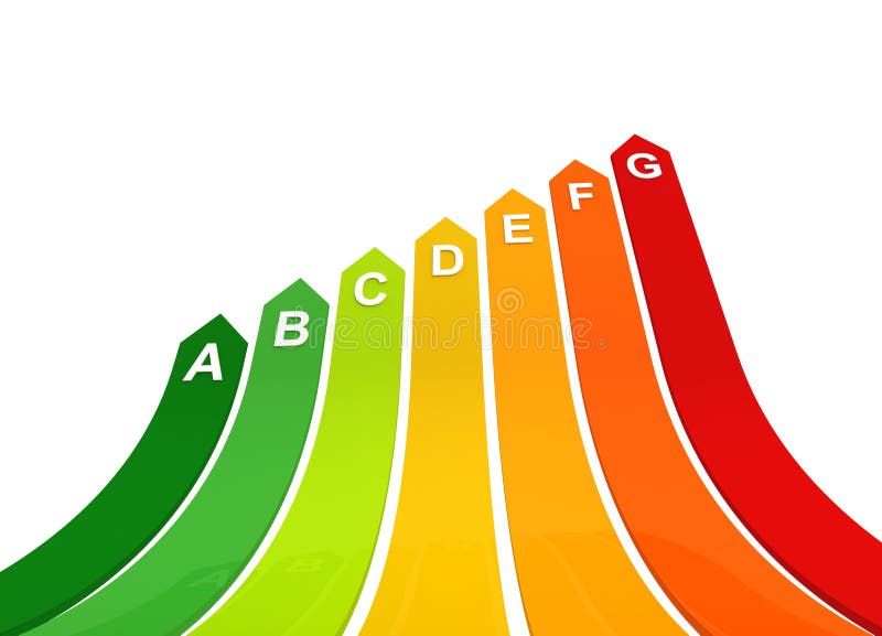 Energy Efficiency Bar Chart Concept 3d Illustration Stock Illustration ...