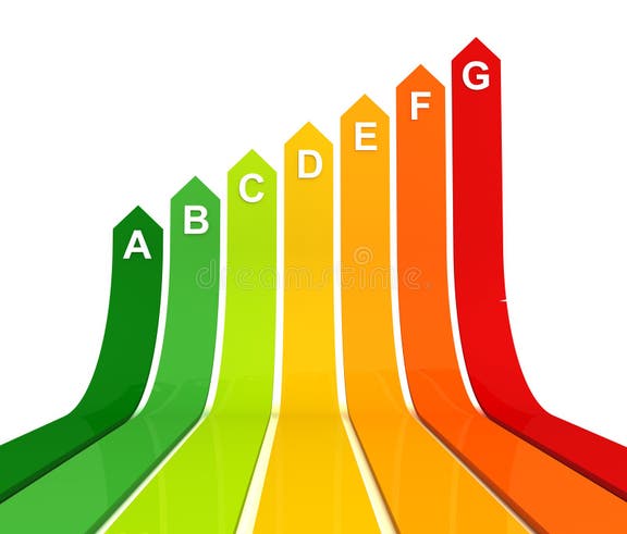 Energy Efficiency Bar Chart 3d Illustration Stock Illustration ...