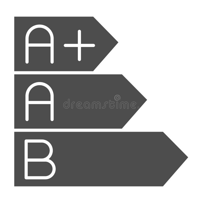 Energy Efficiency Chart Solid Icon. Energy Efficiency Rating ...