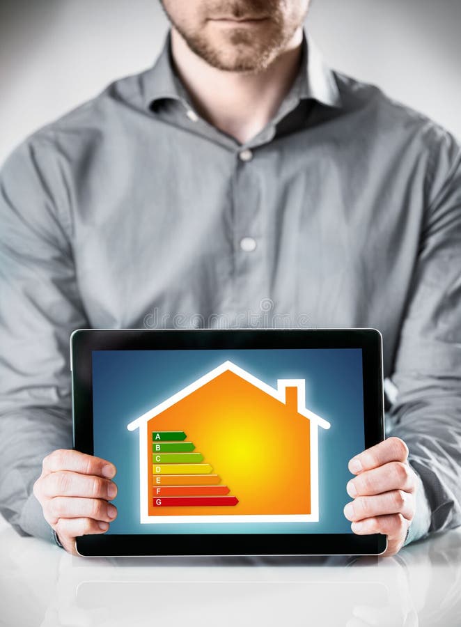 Energy Efficiency Chart on a Tablet Computer Stock Image - Image of ...