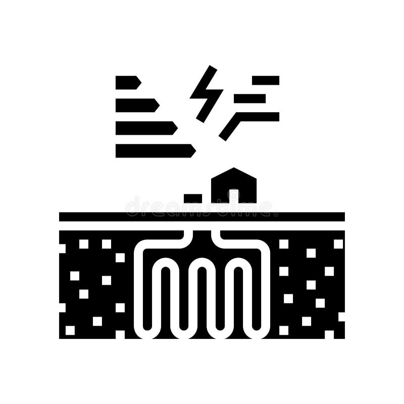 Energy Efficiency Geothermal Glyph Icon Vector Illustration Stock ...