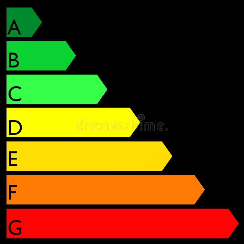 Energy Efficiency Graph with Black Backround Stock Illustration ...