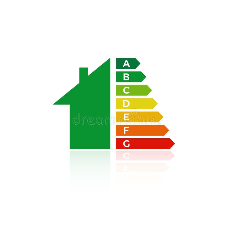 Energy Efficiency House Icon Stock Vector - Illustration of home ...