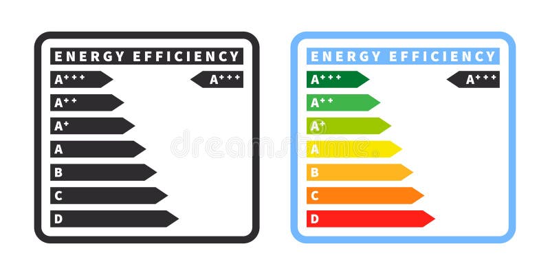 Energy Efficiency Icons. Energy Efficiency and Rating Chart Stock ...