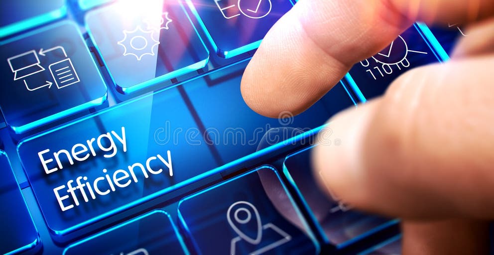 Energy Efficiency - Inscription on the Blue Keyboard Transparent Key ...