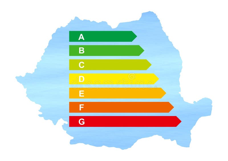 Energy Efficiency Labels Romanian Map - Cdr Format Stock Vector ...