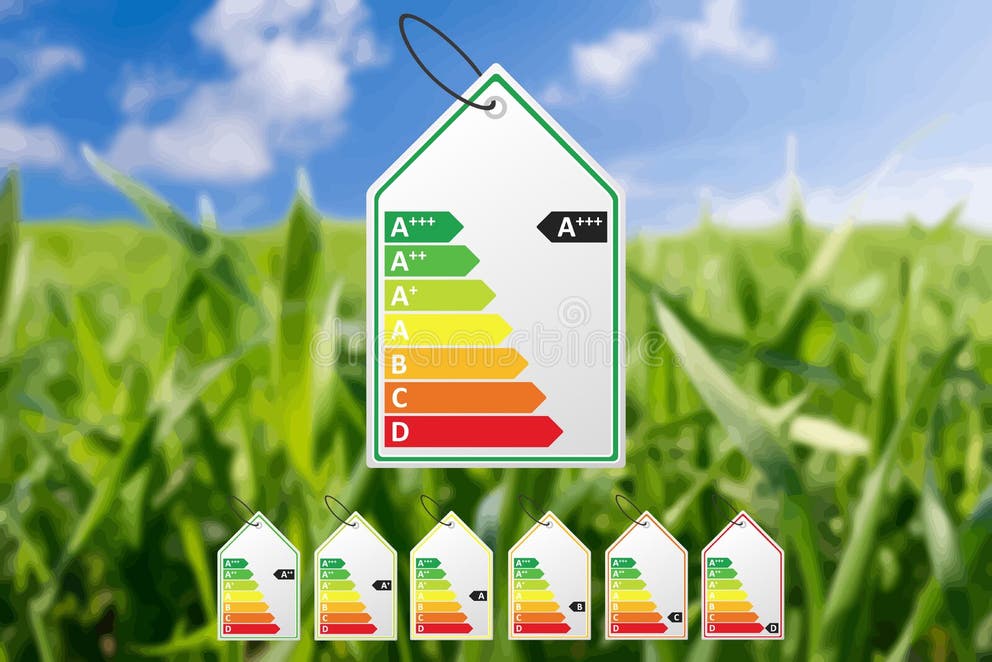 Energy Efficiency Labels Set on Vector Background Stock Vector ...