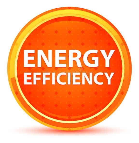 Energy Efficiency Natural Orange Round Button Stock Illustration ...