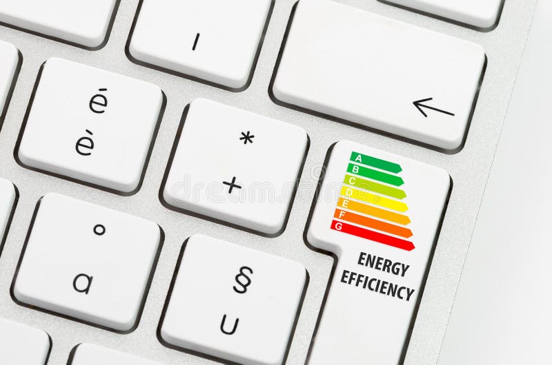 Energy Efficiency Rating Computer Keyboard. Concept Green Ecology Stock ...