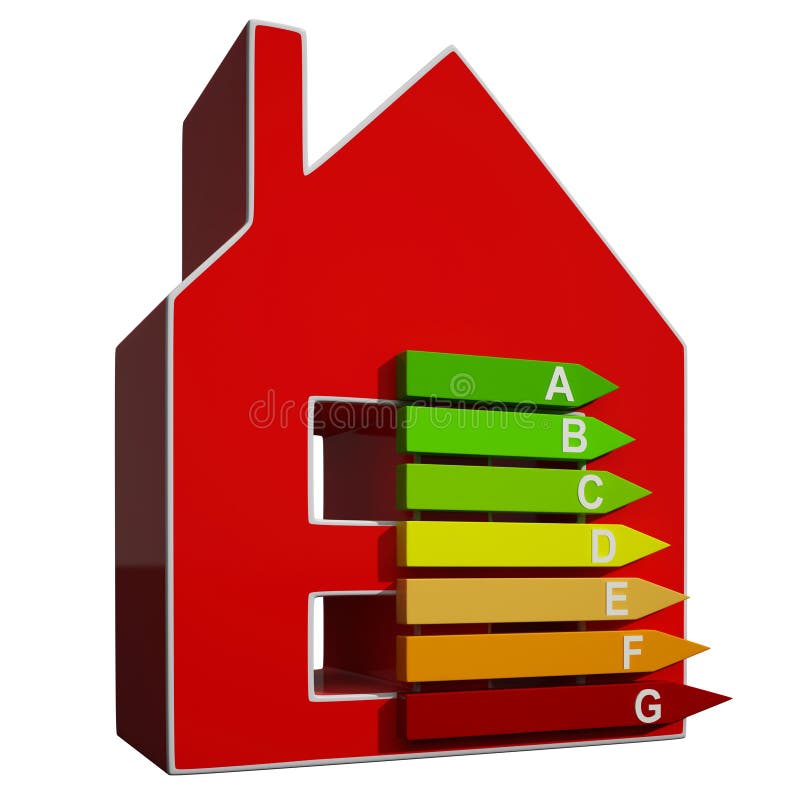 Energy Efficiency Rating Icon Means Efficient House Stock Illustration ...