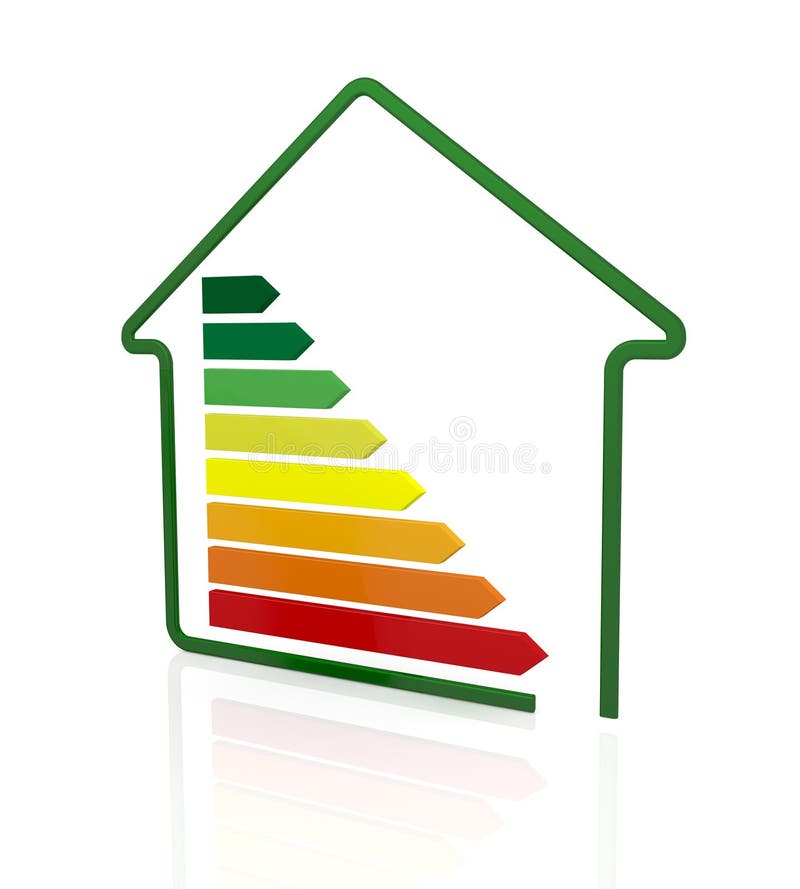 Energy Efficiency Chart and House Concept. Home Icon Vector. Solar ...