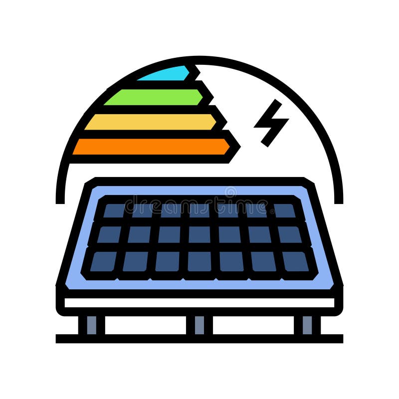Energy Efficiency Solar Panel Color Icon Vector Illustration Stock ...