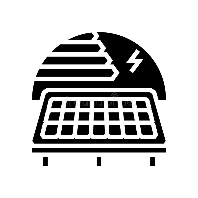 Energy Efficiency Solar Panel Glyph Icon Vector Illustration Stock ...