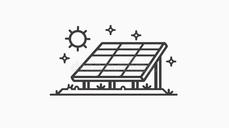 Energy Efficiency Solar Panel Icon for Renewable Power Sources and ...