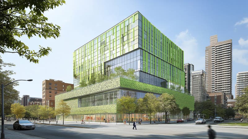 Energy Efficient Building Facade Showcasing Green Architecture in an ...