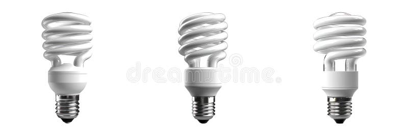 Energy Efficient CFL Light Bulb Set. Fluorescent Lightbulb with Spiral ...
