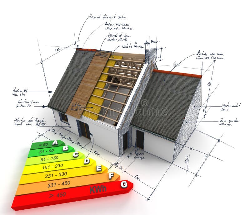 Energy Efficient Construction Stock Illustration - Illustration of ...