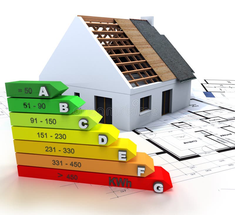 Energy Efficient Construction Stock Illustration - Illustration of ...