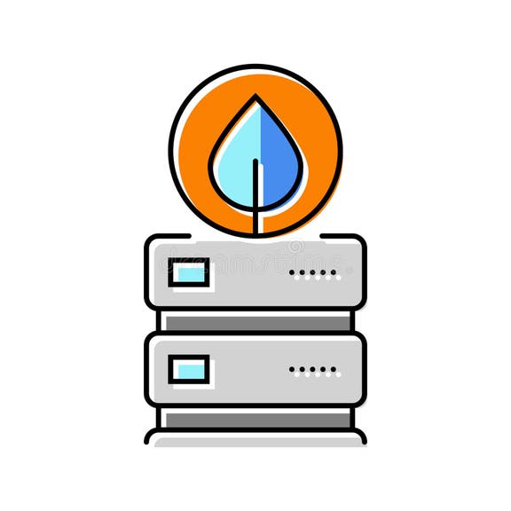 Energy Efficient Data Center Color Icon Vector Illustration Stock ...