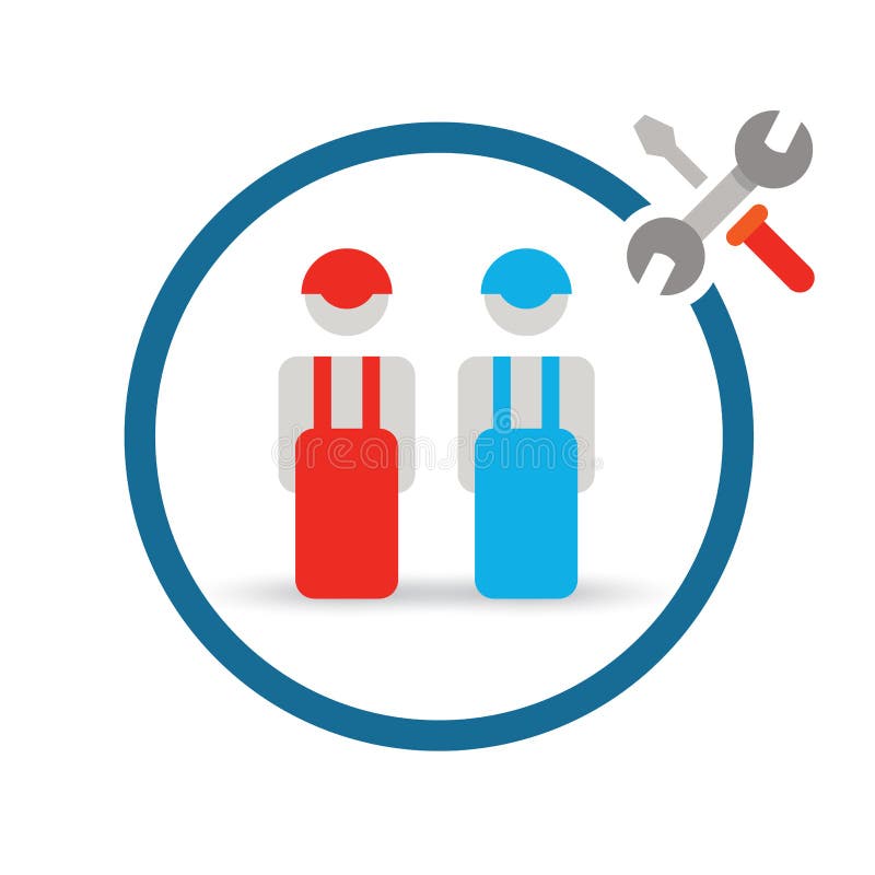 Energy Efficient Equipment Construction Team Stock Illustration ...