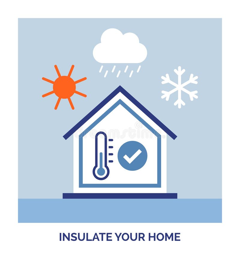 Energy Efficient Home: Home Insulation Stock Vector - Illustration of ...