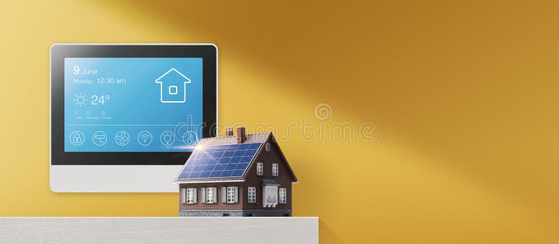 Energy Efficient Home and Smart Home Display Stock Photo - Image of ...