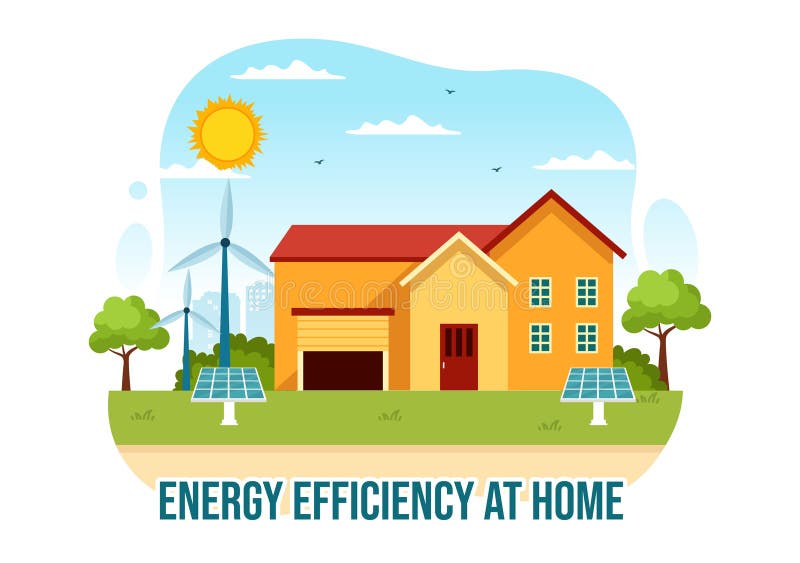 Energy Efficient at Home Vector Illustration of Smart House Technology ...