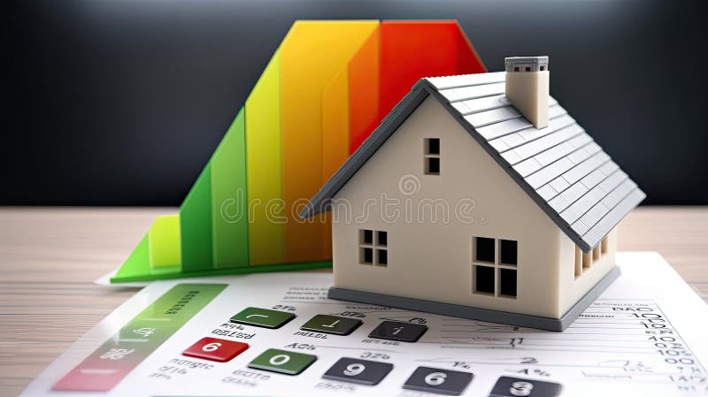 Energy Efficient House Building Rate Stock Photo - Image of digital ...