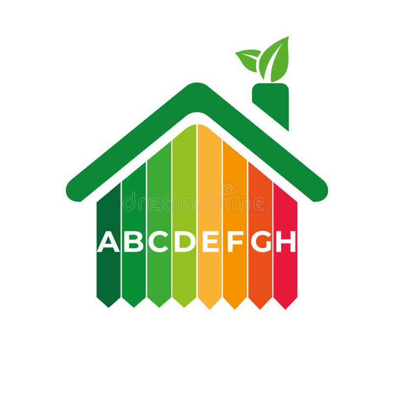 Energy Efficient House Concept with Classification Graph Sign Stock ...
