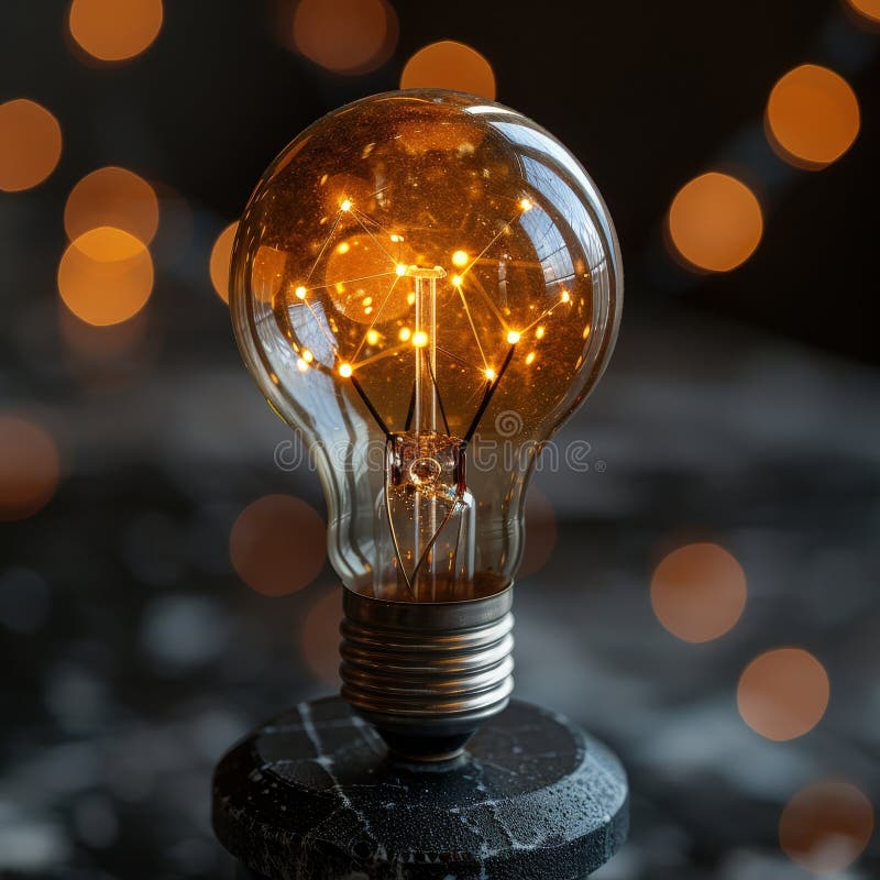 Energy Efficient Decorative LED Light Bulb with Microlights on Black ...