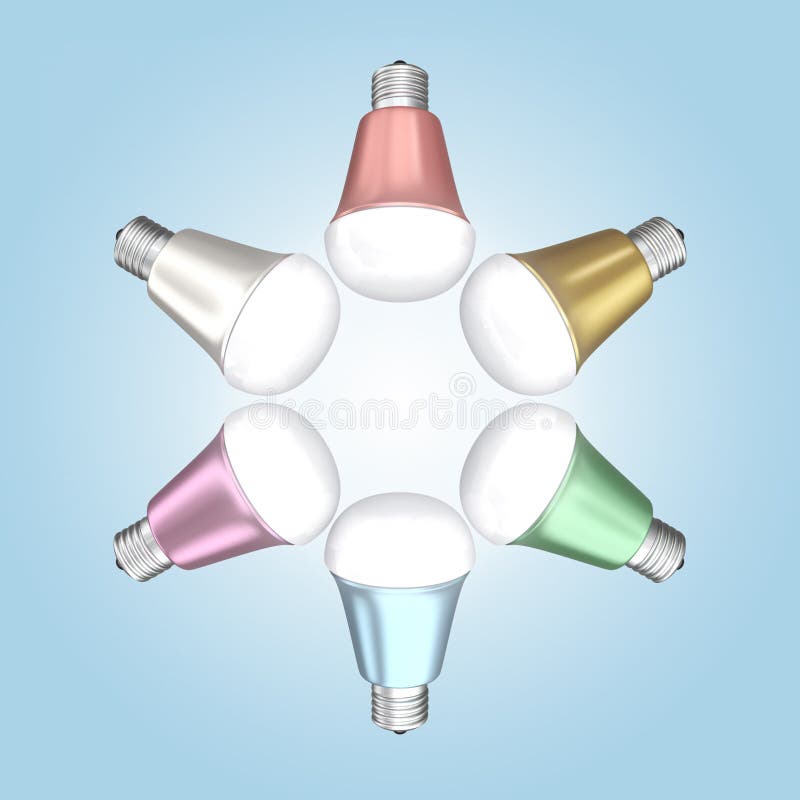 Energy Efficient LED Light Bulbs Arranged in Star Shape Stock ...