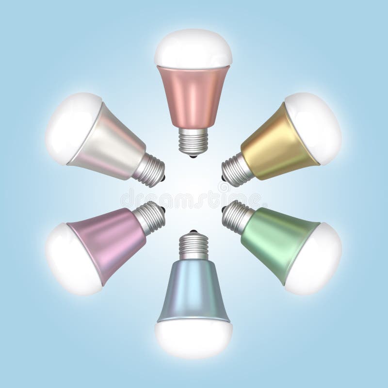 Energy Efficient LED Light Bulbs Arranged in Star Shape Stock ...