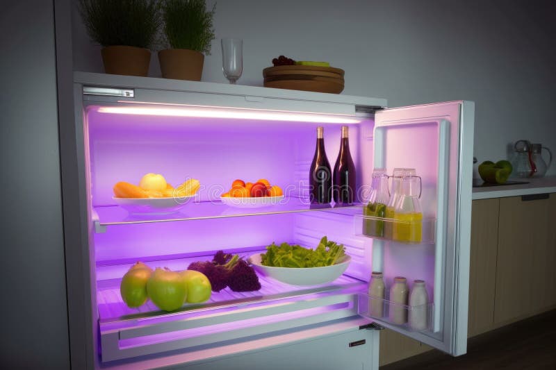 Energy-efficient Refrigerator, with Led Lighting and Sleek Design Stock ...