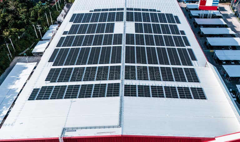 Energy Efficient Rooftop with Multiple Solar Panels Installed on a ...