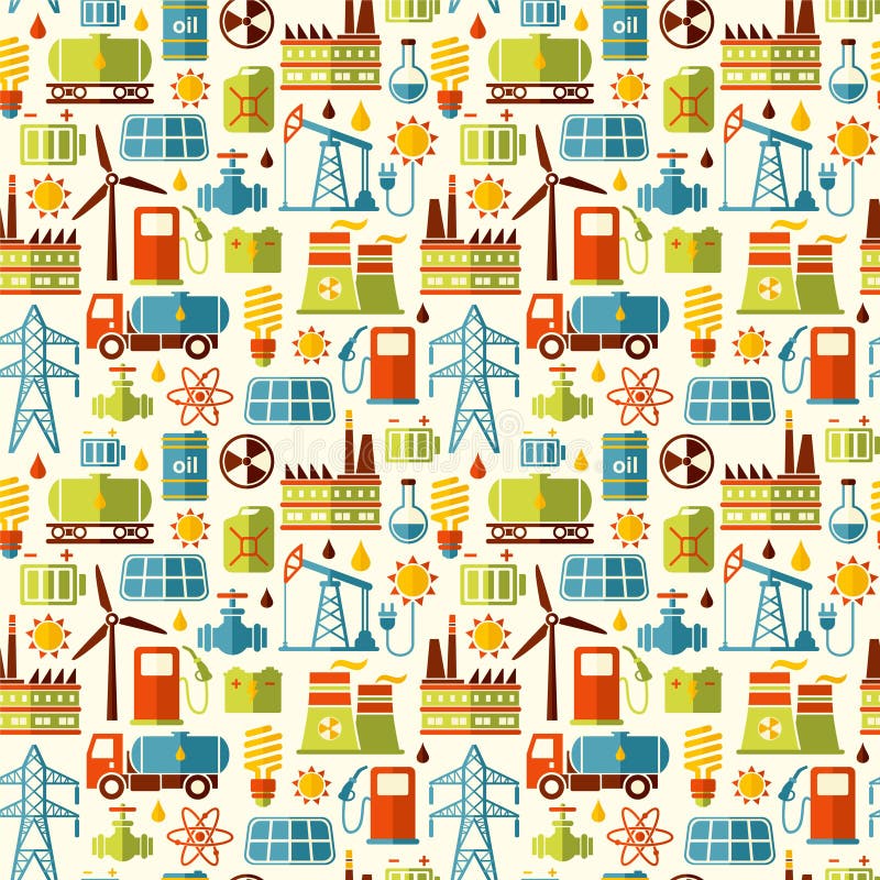 Energy, Electricity, Power Vector Seamless Background Stock Vector ...