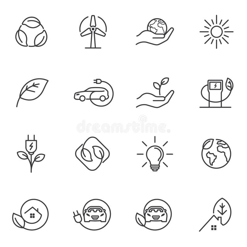 Energy and Electricity Related Icon Stock Illustration - Illustration ...