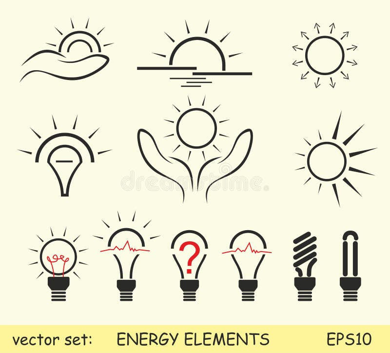 Forms of energy stock vector. Illustration of light, electromagnetic ...