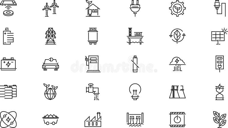 Energy Elements Icons High-Quality Vector Icons Collection with ...