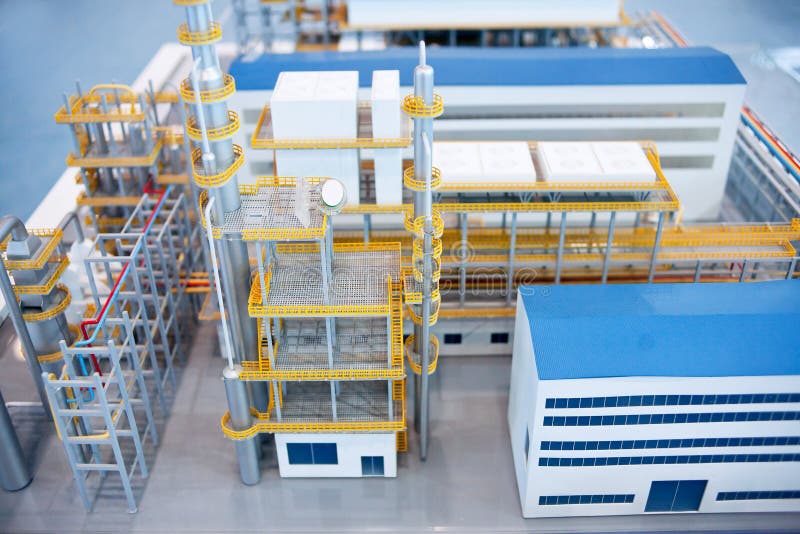 Energy Factory Production Line Building Models Stock Image - Image of ...