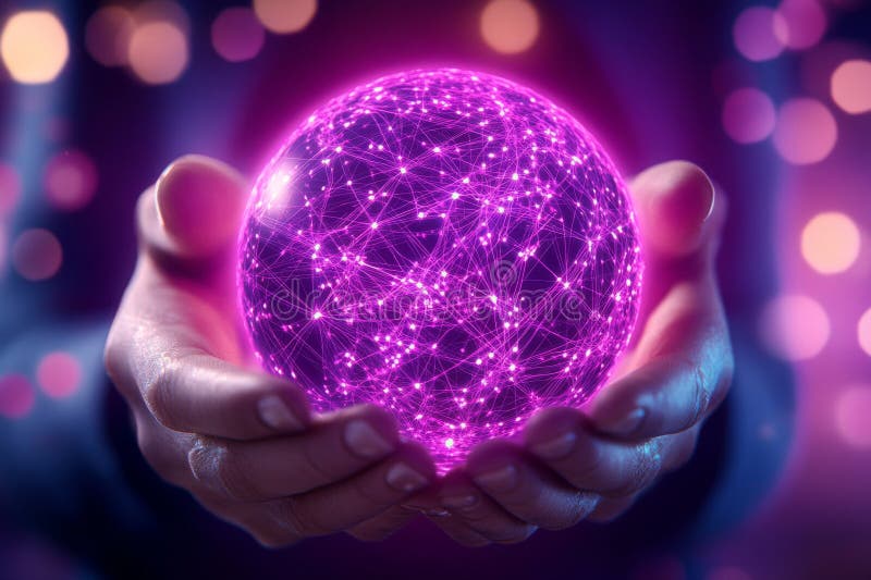 An Energy Field Holds a Planet within Human Hands, Symbolizing Power ...