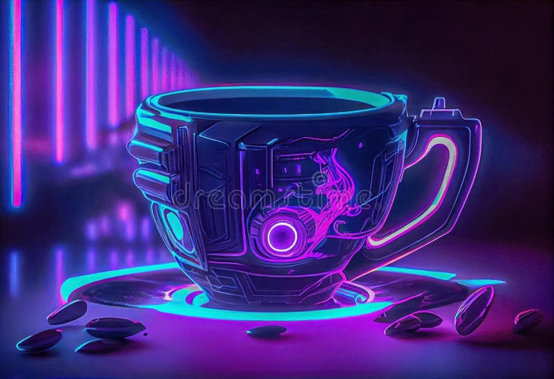 Energy Flow in a Futuristic Coffee Cup. Ia Generative. Stock ...