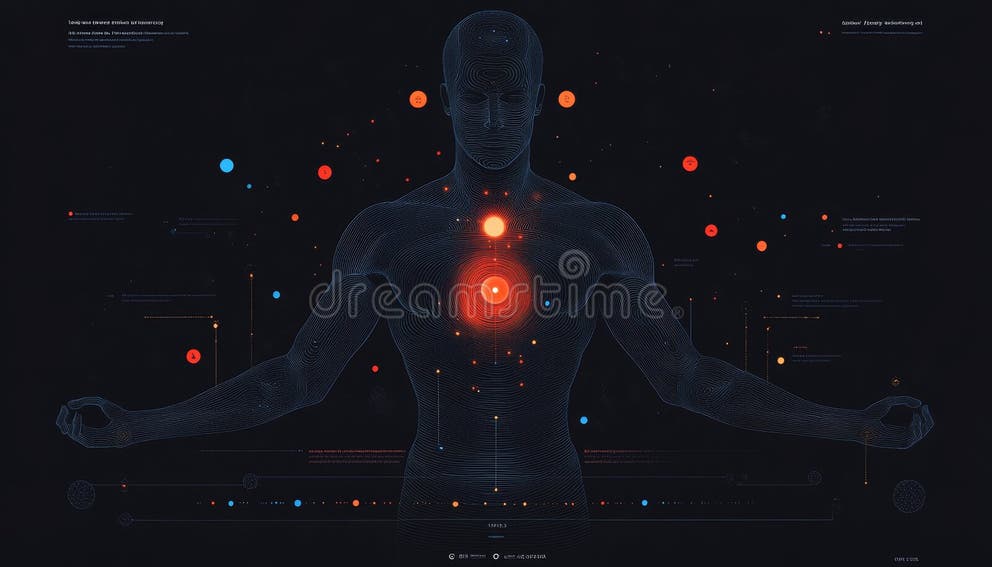 Energy Flow Visualization, Human Body with Abstract Energy Flow and ...