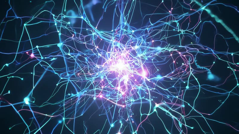 Network Growing and Connecting with Energy in the Brain Stock Footage ...