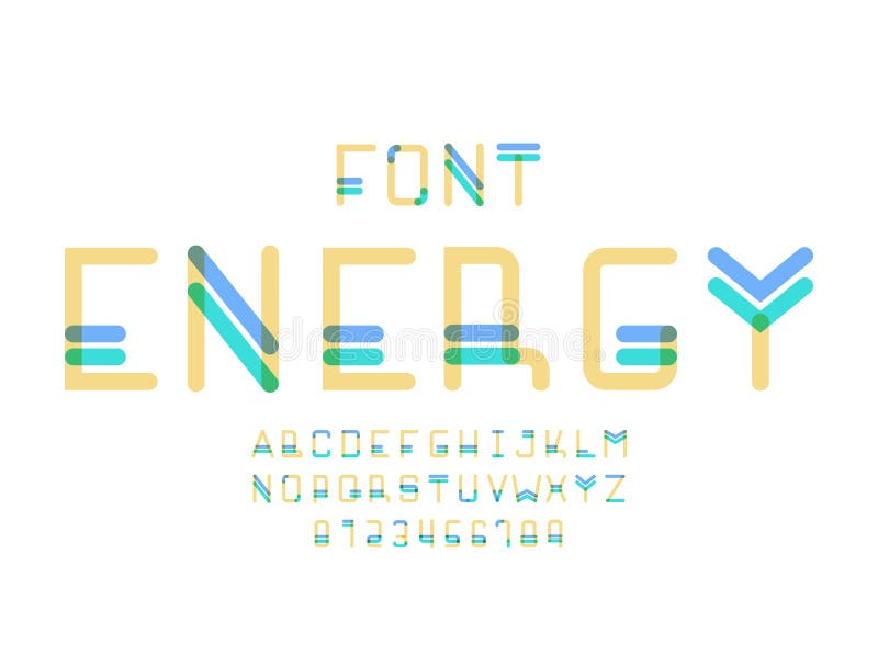 Energy Font. Vector of Colours Alphabet Stock Vector - Illustration of ...