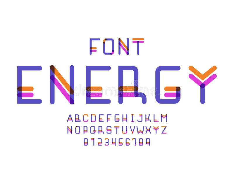 Energy Font. Vector of Colours Alphabet Stock Vector - Illustration of ...