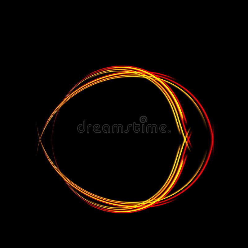 Energy Frame. Magic Light Neon Energy Circle. Glowing Fire Ring Trace ...